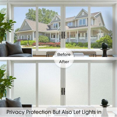 Window Film Frosted Glass Window Privacy Film No Glue Bathro