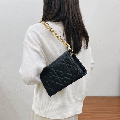 Women Solid Color Simple Soulder Underarm Bags Fasion Geom