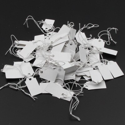 13x26mm 100pcs New Rectangular Paper Price Tag White Blank S