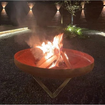 大型柴火炉室外篝火晚会盆具庭院露营农家乐超巨大圆形烧烤围炉架