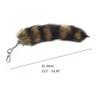 Pluh-Fox Tail Keychain Furry Racoon Tail Keyring Keychain 28