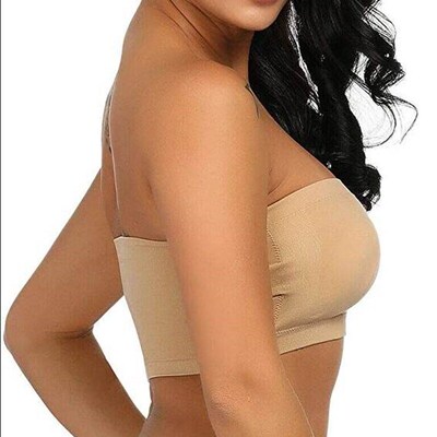Women Seamless Bandeau Strapless Bras Stretch Tube Top女抹胸