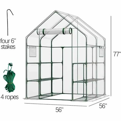 Walk in Greenhouse, 56x56x77 Waterproof Green Houses for Out