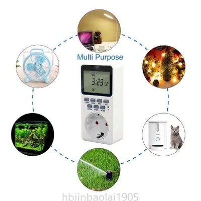 E74E Outlet Timer 7 Day Plug in Timer Outlet Indoor Digital