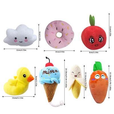 Pet toys Fruit Animals Cartoon Dog Toys Stuffed Squeaking Pe