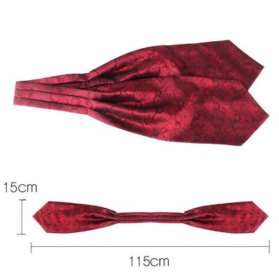 Men Cashew Ascot Tie Wedding Floral Paisley Cravat Ascot Scr