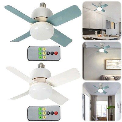 E27 Socket Ceiling Fan Light with Remote Control 14W