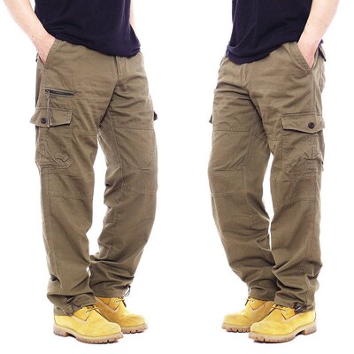 Cotton Cargo Pants Men Overalls Army Military Style Tactical