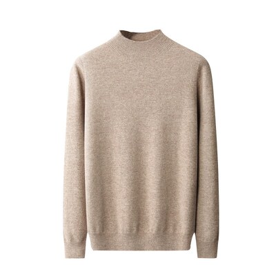 First-line Ready-made Half-turtleneck Woolen Sweater For Men