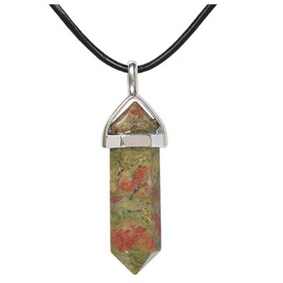 JOYA GIFT Hexagonal Pointed Reiki Chakra Stone Pendant Neckl