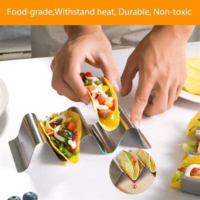 Taco Holder Stainless Steel Taco Stand Rack Tray Oven Mexica