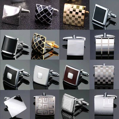 Cufflinks For Men Luxury Silvery Cuffs Retro Metal Cuff Link