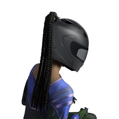 Hollow Ponytail Braids Motorcycle Helmet Dreadlocks Wig Fash