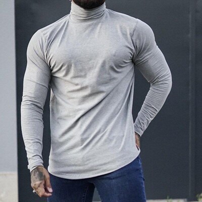 Spring 2025 Mens Slim Fit Long Sleeve Tshirt European Americ
