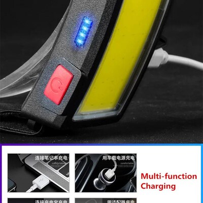 Super Bright Headlamp Flashlight COB Wide Beam Headlight Lig