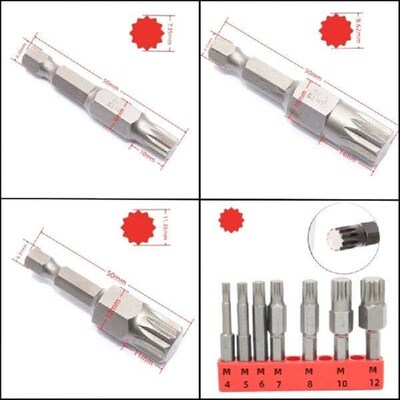 Quality 12Point Torx Screwdriver Bit SetM4M5M6M7M8M10M12
