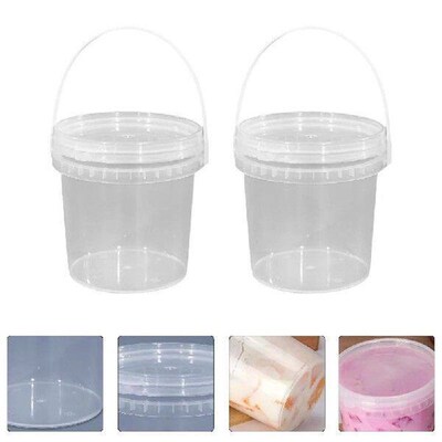 2 Pcs Ice Cream Bucket Airtight Containers Can Beverage