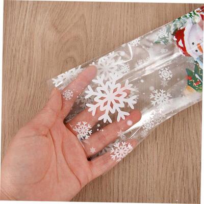25/50Pcs Christmas Candy Bags Snowflake Snowman Large Snack