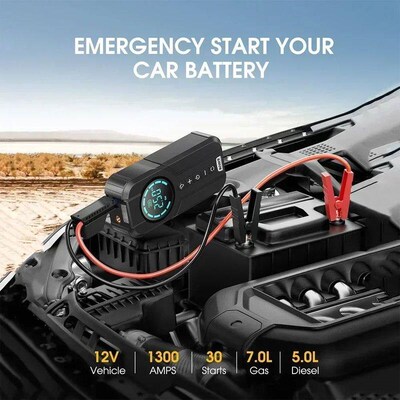 BUVAYE Car Jump Starter Air Pump Multi-function Air Compress