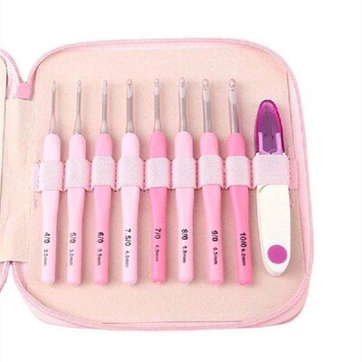 9pcs 2.5-6mm Ergonomic Soft Handle Aluminum Hooks Set With