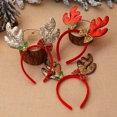 New Arrival US Christmas Headbands Fancy Reindeer Antlers Ha