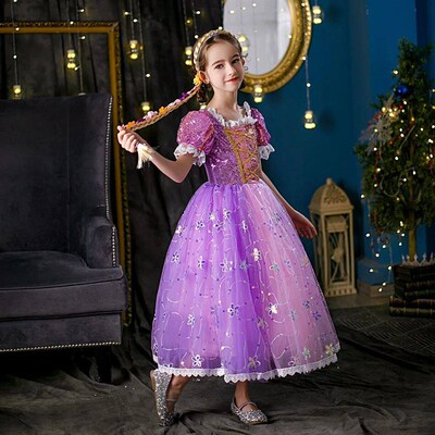 Children Girl Rapunzel Dress Kids Tangled Disguise Carnival