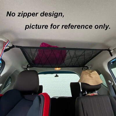 Double Layer Car Ceiling Storage Net Pocket Roof Bag Interio