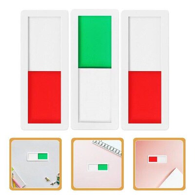 3Pcs Bright Red Green Vacant Occupied Door Sign Self