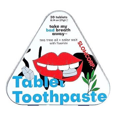 SLOWCORP. Fluoride-Rich Toothpaste Tablets, Tea Tree Oil,