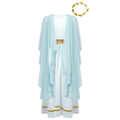 Girls Athena Costume Greek Princess Dress Ancient Greece Rom