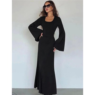 Fantoye Solid Lace Up Flying Sleeve Loose Fit Patchwork Fema