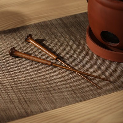 手工筇竹围炉煮茶具零配件火箸茶勺茶针火钵碳夹橄榄碳火钳夹家用