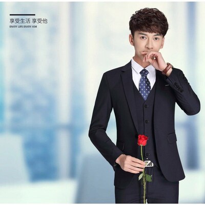 05 New Suit Set Mens Three-Piece Business Dress Professiona