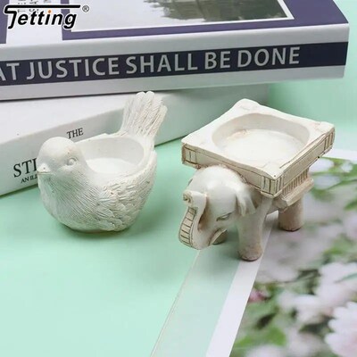 1PC Retro Elephant &Bird Tea Light Candle Holder Home Decor