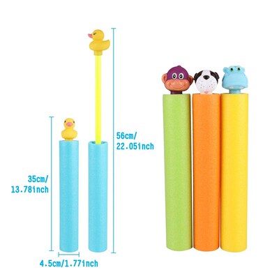 Cute Animal Push Pull Foam Water Gun Shooter Soaker Blaster