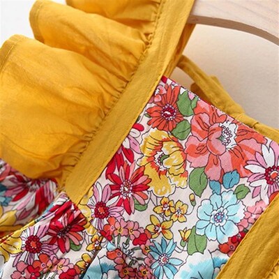 Summer New Girl Baby Strap Dress Fragmented Flower Children