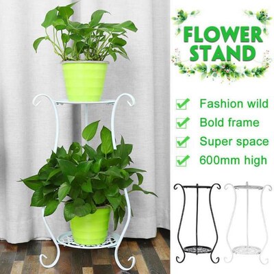 2 Layers Iron Flower Plants Stand Holders Garden stand Rack