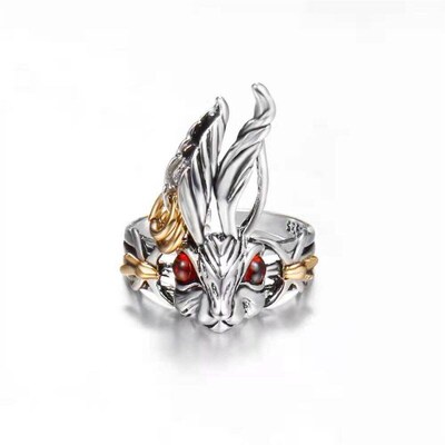 Retro Creative Crystal Mysterious Rabbit King Ring European