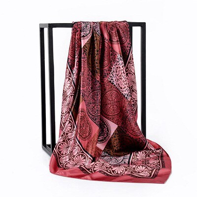 Retro BlueWhite Porcelain Silklike Shawl for Ladies Travel t