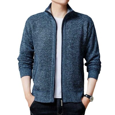 Mens Stand-up Collar Loose Velvet Sweater Sweater Large Siz