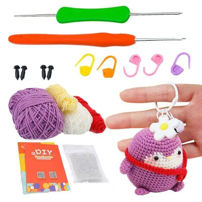 Beginner Crochet Kit Penguin Knitting Set For Adults Craft K