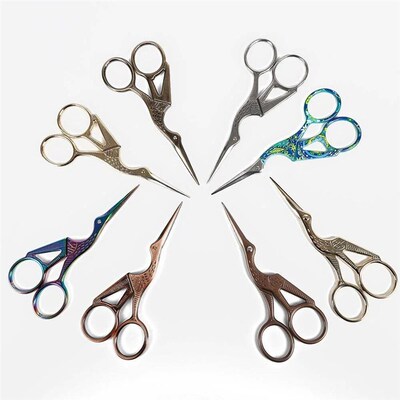1Pcs Colorful Stainless Steel Antique Scissors European Clas