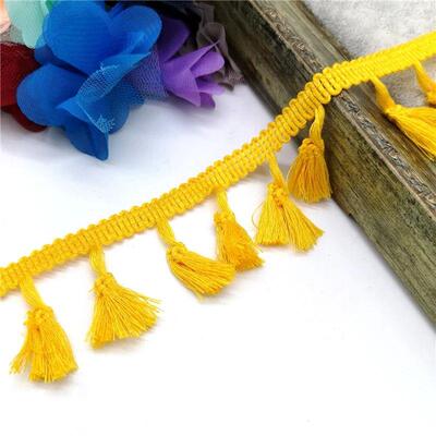 2 yards Lace Trim Sewing Ribbon Tassel Fringe Cotton Ethnic