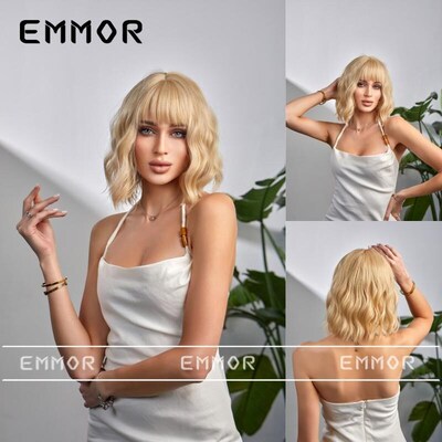 欧美齐刘海短卷发波波头全头套假发Many colors crimp short wig