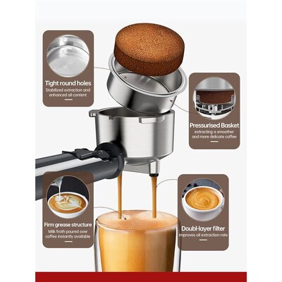 Cafelffe Cappuccino Espresso Machine Inox Semi Automatic Cof