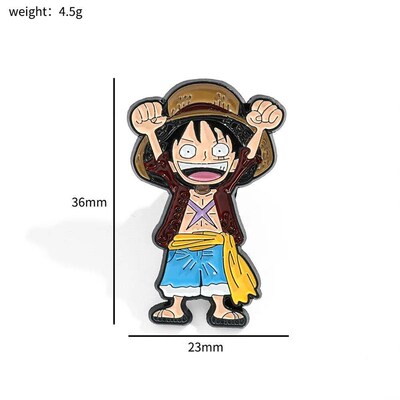 One Piece Enamel Brooches Cartoon Luffy Zoro Nami Chopper Sa