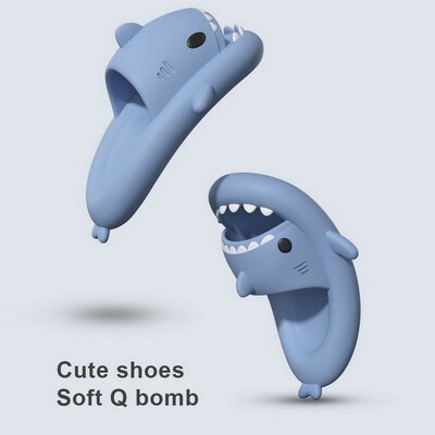 4CM Soft Man Women Shark Slippers Summer Beach Slides Anti-S