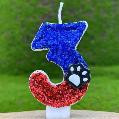 Blue Number Sparkles Funny Candle Birthday Candle Memories C