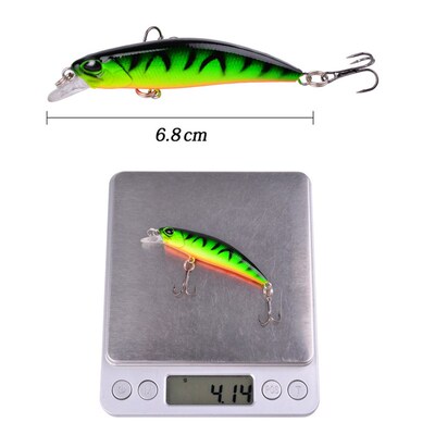 10pcs Laser Slow Minnow Fishing Lure Set 4g 7cm Wobblers Cra