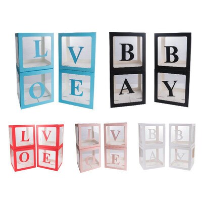 Transparent balloon box BABY birthday party layout confessio